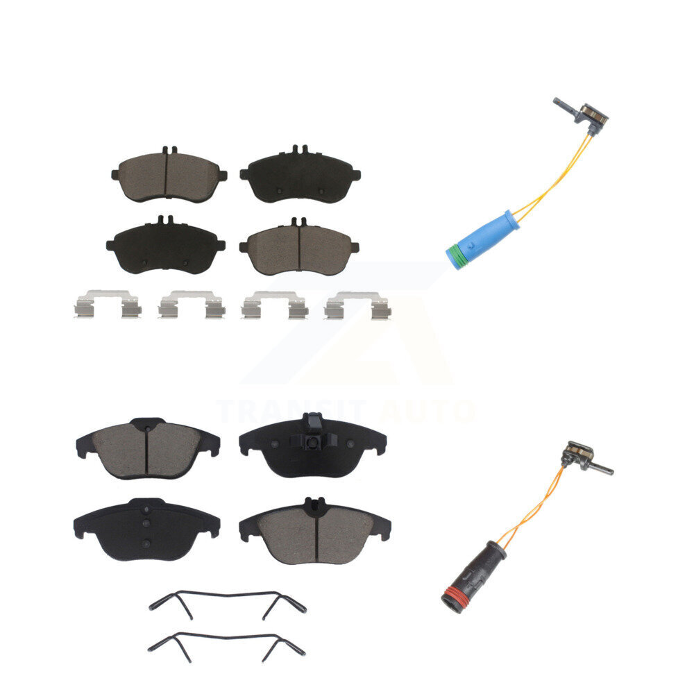 CMX Front Rear Ceramic Disc Brake Pads and Wear Sensors Kit for Car ...