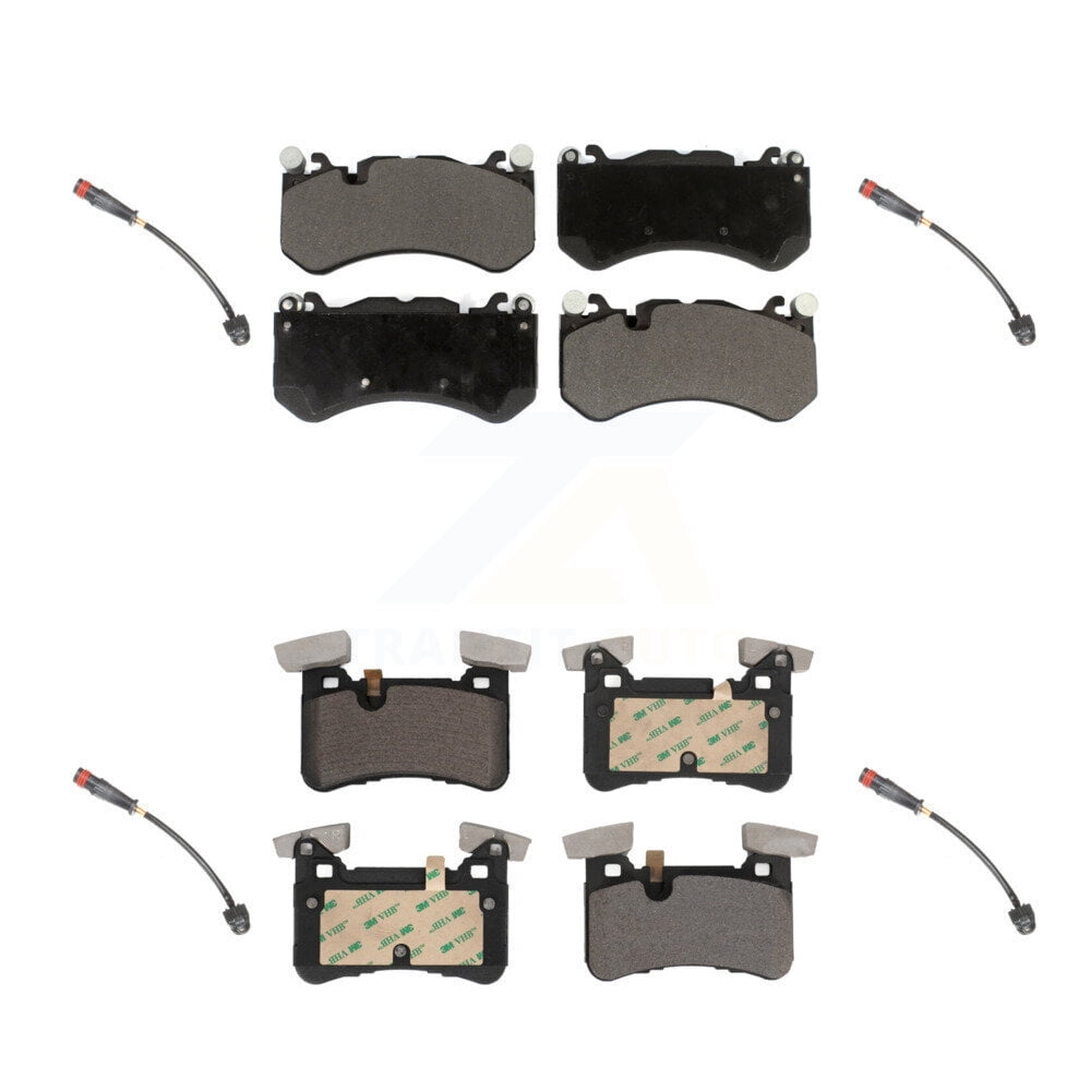 TEC Front Rear Ceramic Disc Brake Pads and Wear Sensors Kit for Car ...