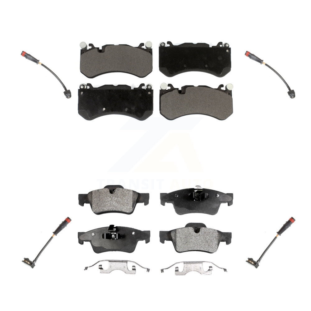 TEC Front Rear Ceramic Disc Brake Pads and Wear Sensors Kit for Car ...