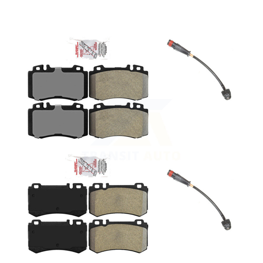 AmeriBRAKES Front Rear Ceramic Disc Brake Pads and Wear Sensors Kit for ...