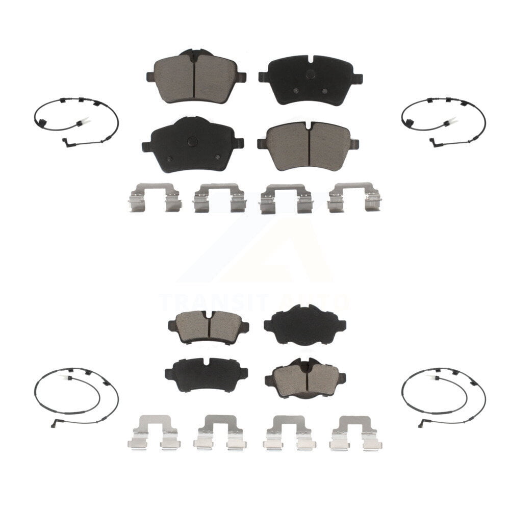 CMX Front Rear Ceramic Disc Brake Pads and Wear Sensors Kit for Car ...