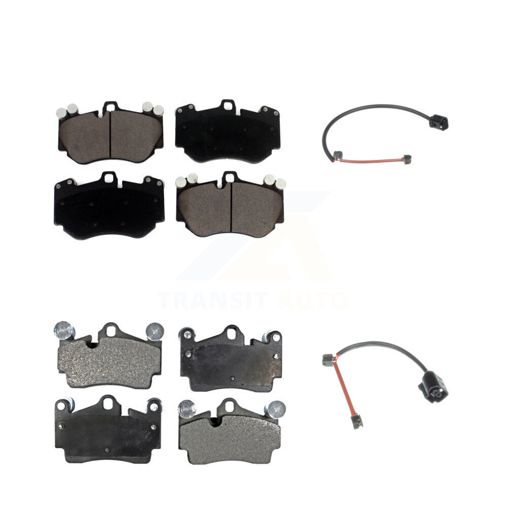 TEC Front Rear Ceramic Disc Brake Pads and Wear Sensors Kit for Car ...