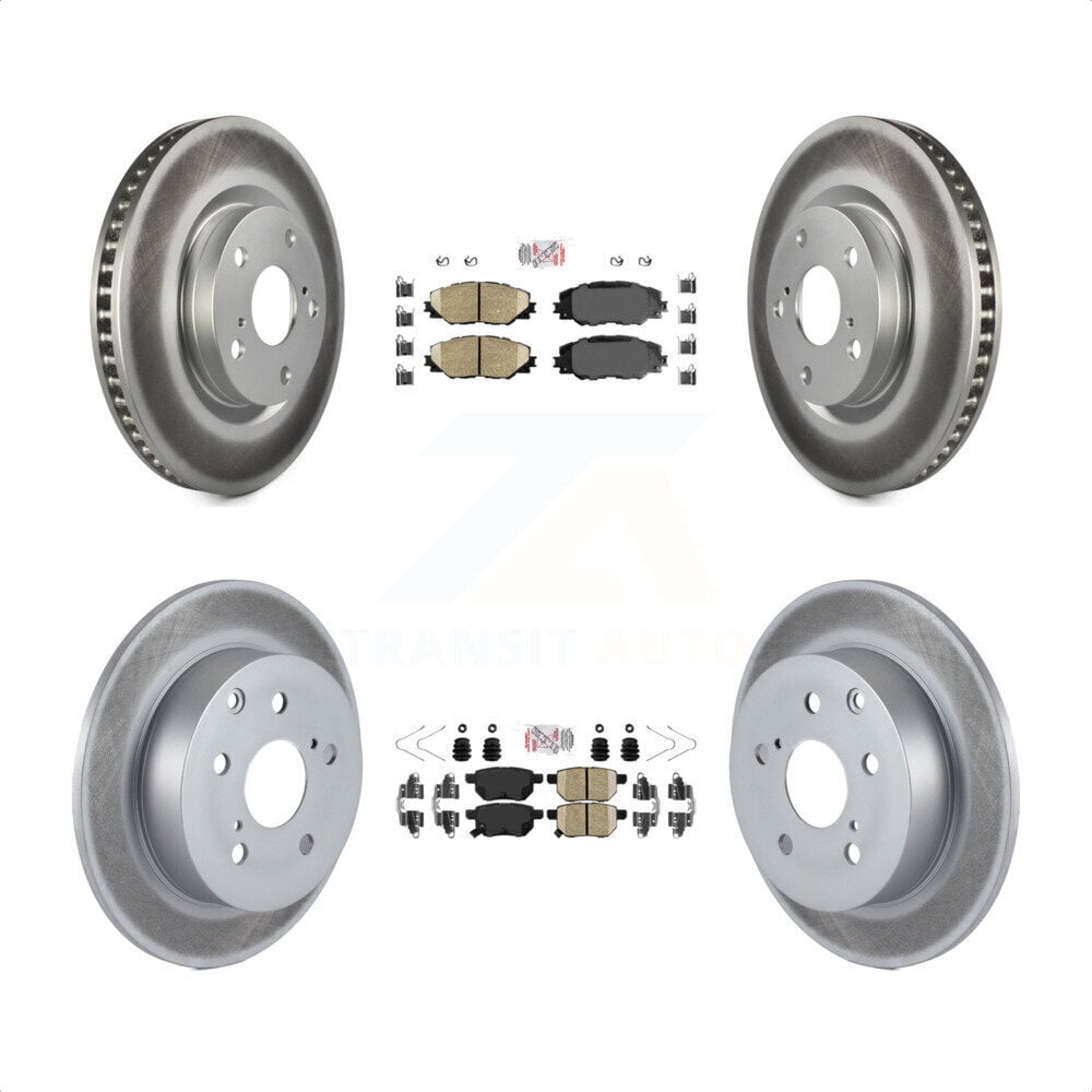 Transit Auto - Front Rear Ceramic Pads And Coated Disc Brake Rotors Kit ...