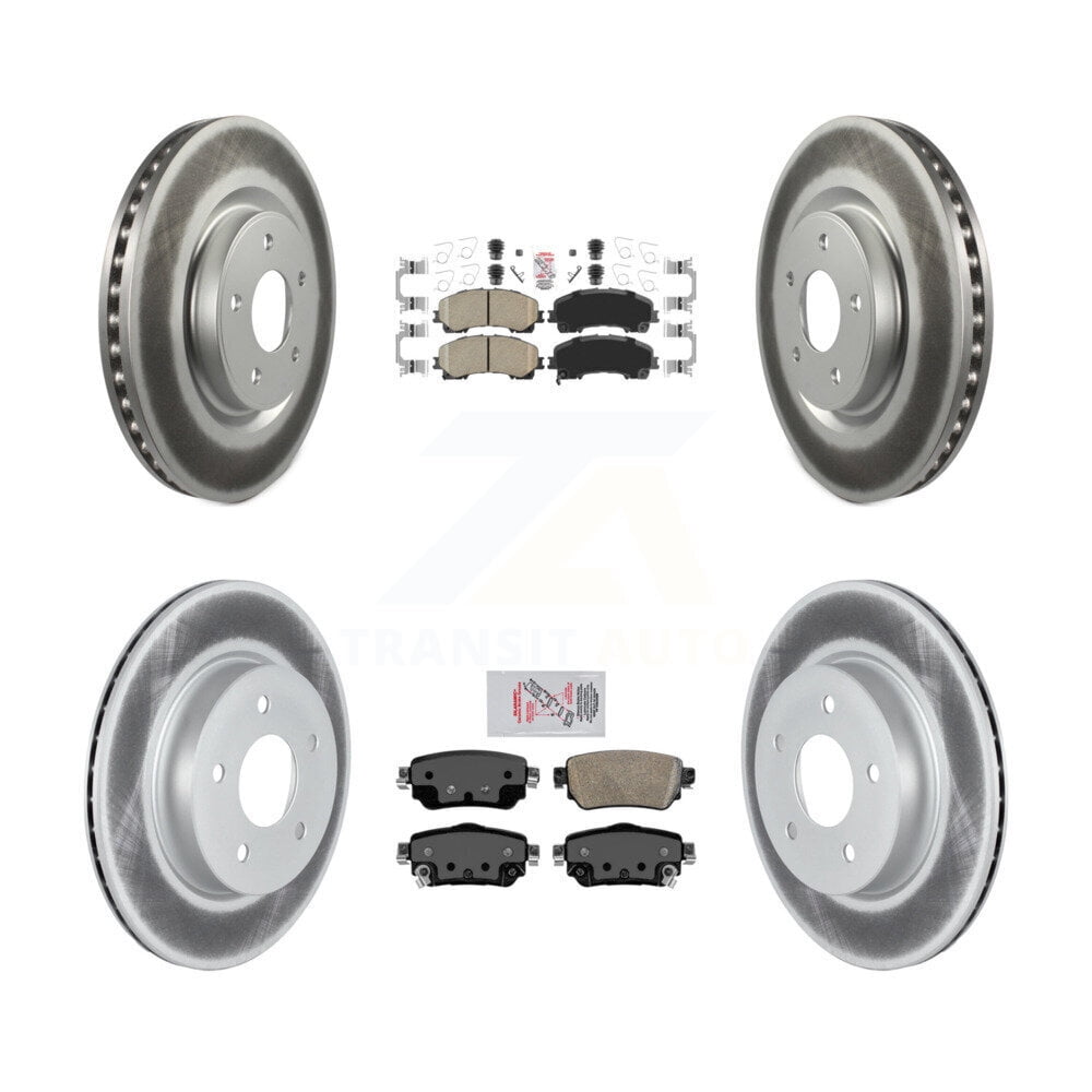 Transit Auto Front Rear Ceramic Pads and Coated Disc Brake Rotors Kit ...