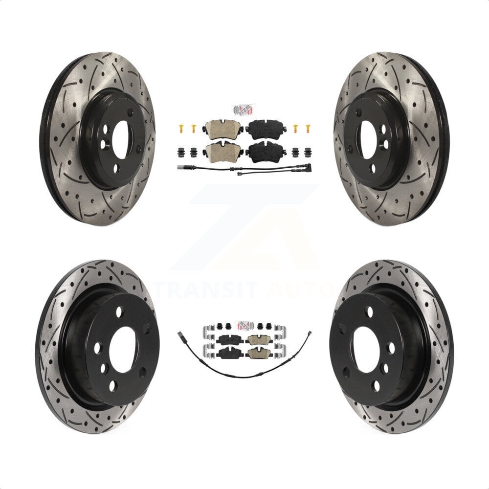 Transit Auto - Front Rear Ceramic Pads And Coated Drilled Slotted Disc ...