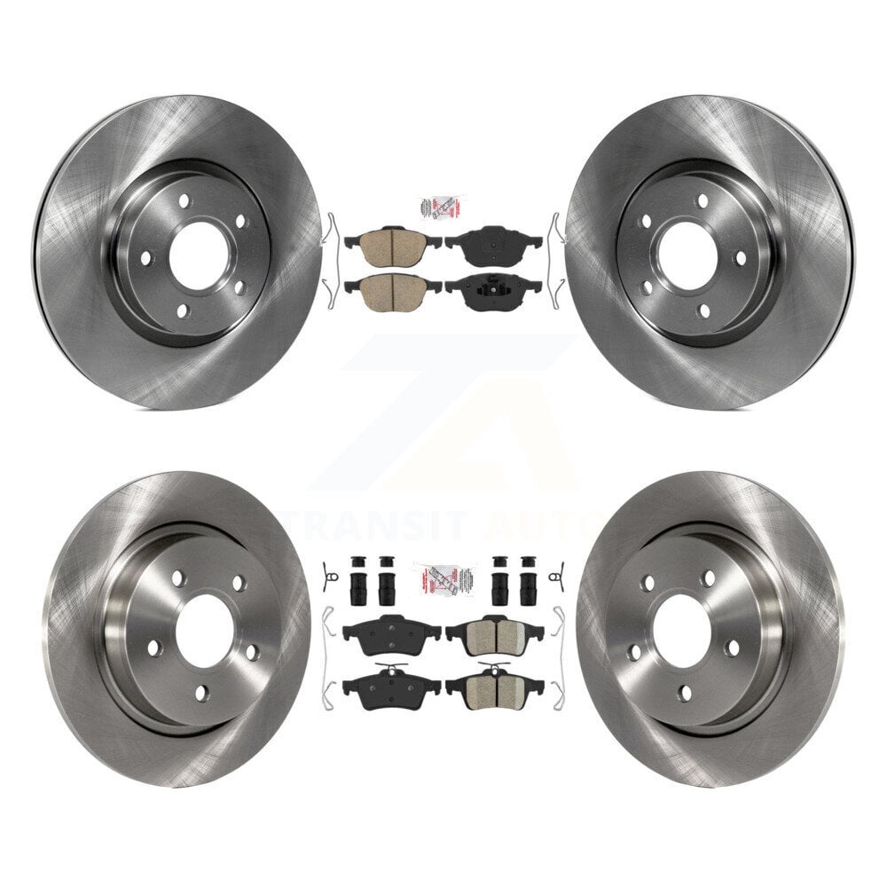 Transit Auto Front Rear Ceramic Pads and Disc Brake Rotors Kit for Car ...