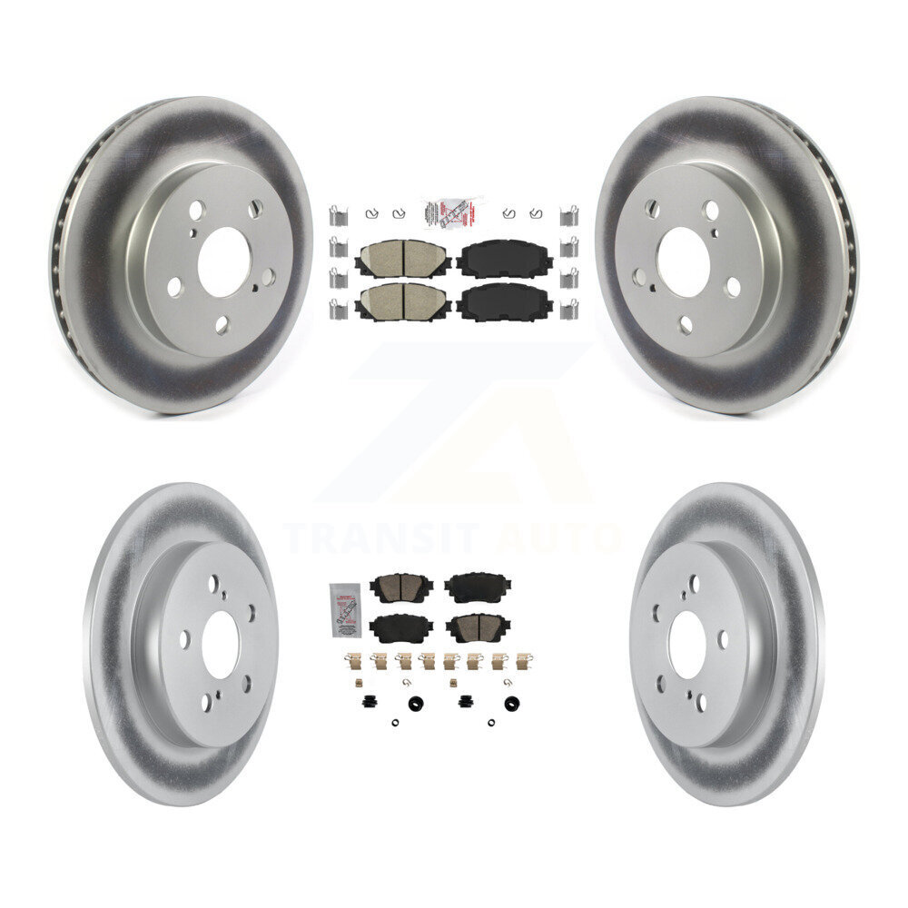Transit Auto Front Rear Ceramic Pads and Coated Disc Brake Rotors Kit ...