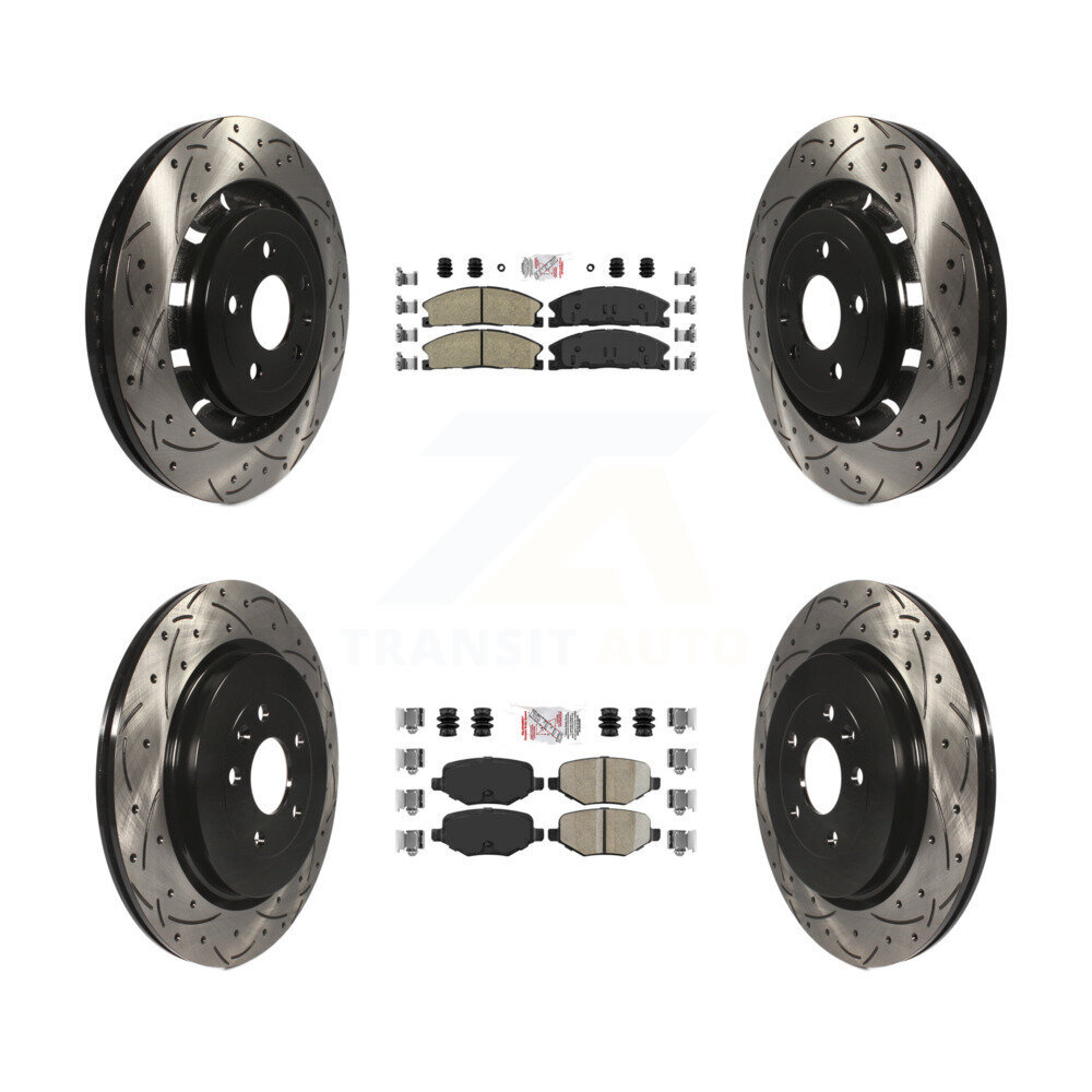 Transit Auto Front Rear Ceramic Pads and Coated Drilled Slotted Disc ...