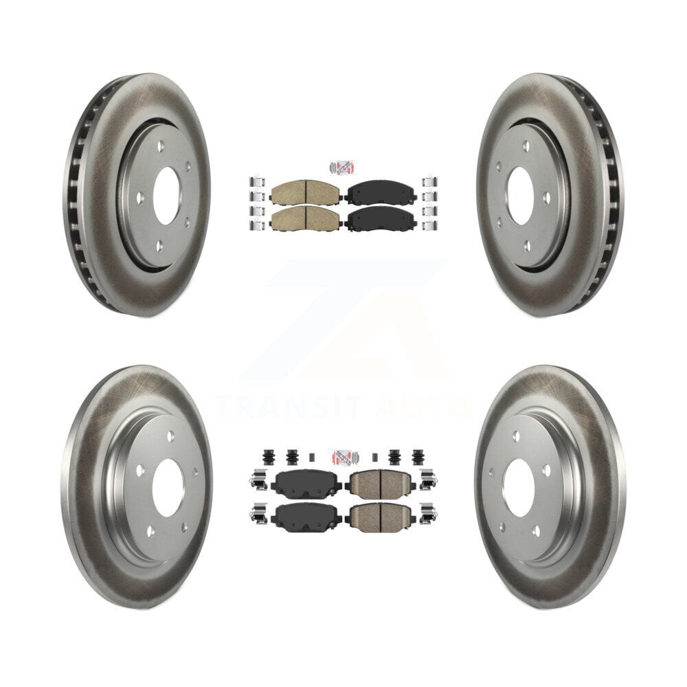 Transit Auto Front Rear Ceramic Pads and Coated Disc Brake Rotors Kit ...
