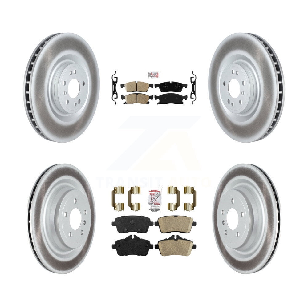 Transit Auto Front Rear Ceramic Pads and Coated Disc Brake Rotors Kit ...