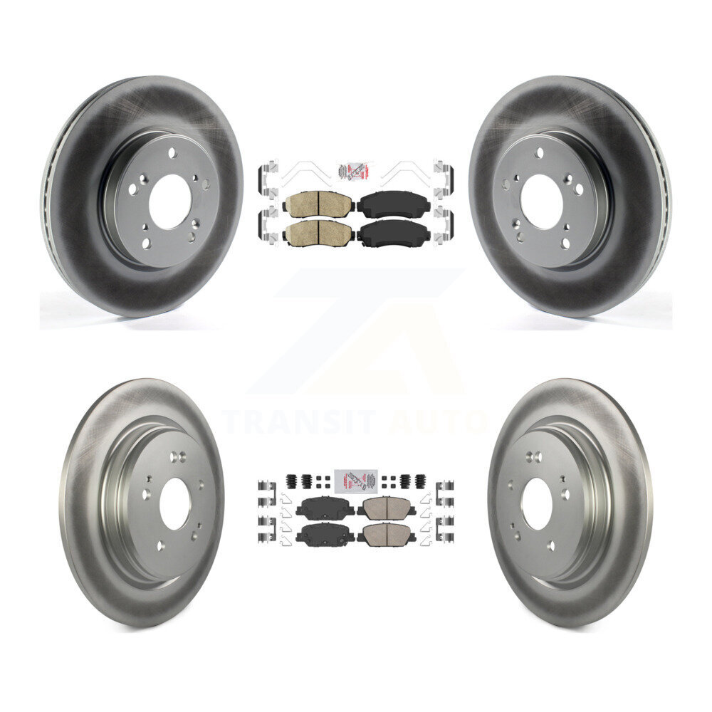 Transit Auto Front Rear Ceramic Pads and Coated Disc Brake Rotors Kit ...