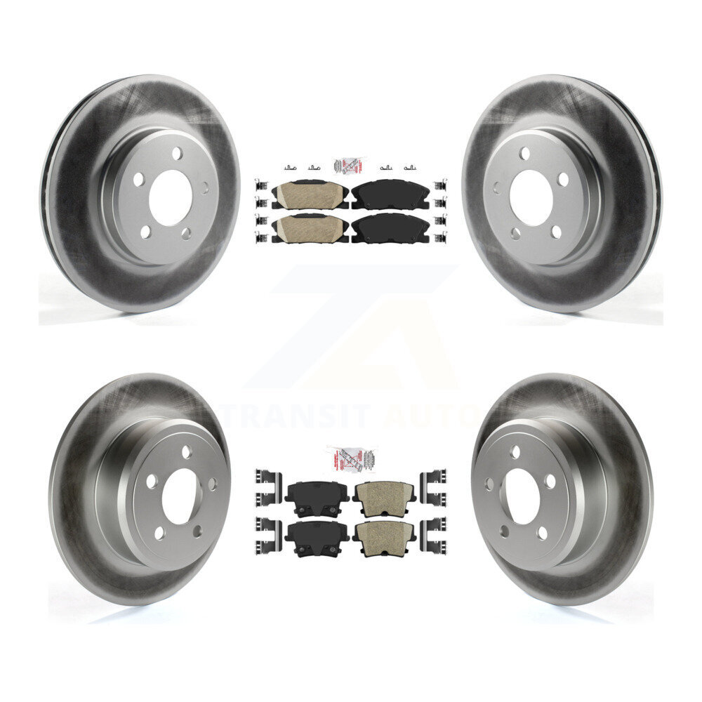 Transit Auto Front Rear Ceramic Pads and Coated Disc Brake Rotors Kit ...