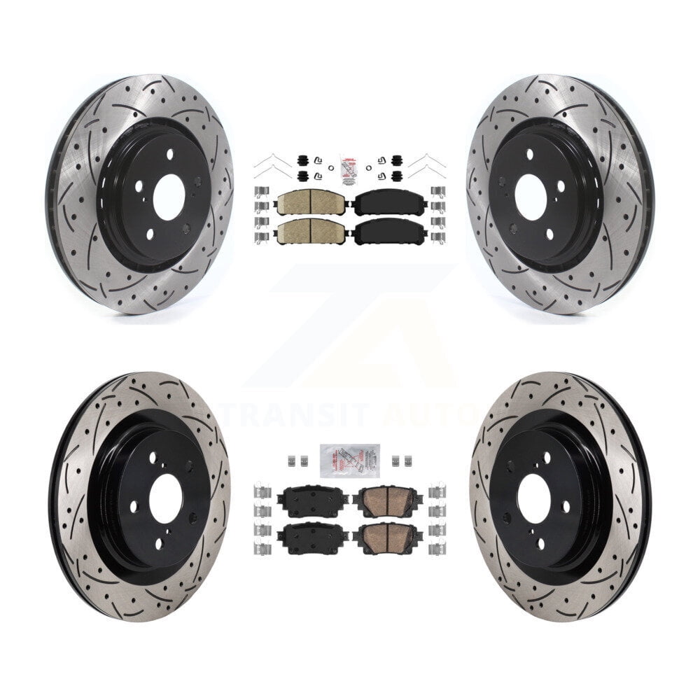 Transit Auto Front Rear Ceramic Pads and Coated Drilled Slotted Disc ...