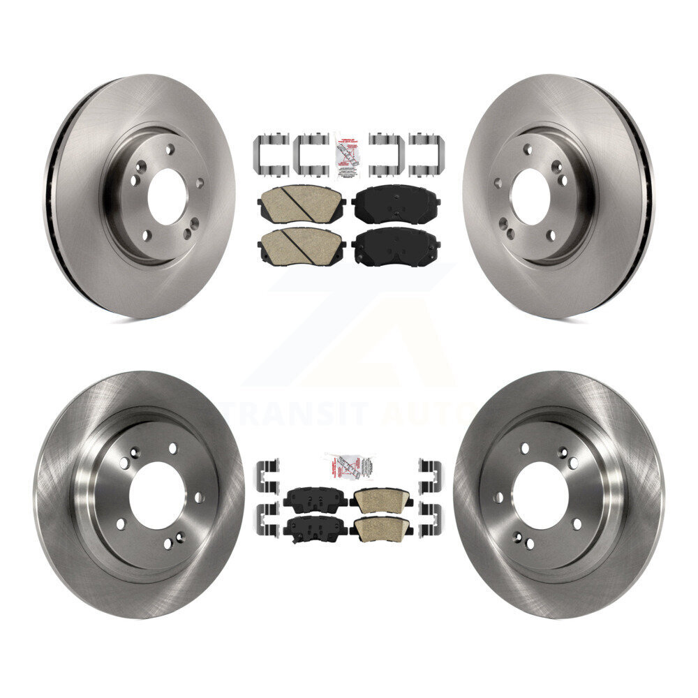Transit Auto Front Rear Ceramic Pads and Disc Brake Rotors Kit for Car ...