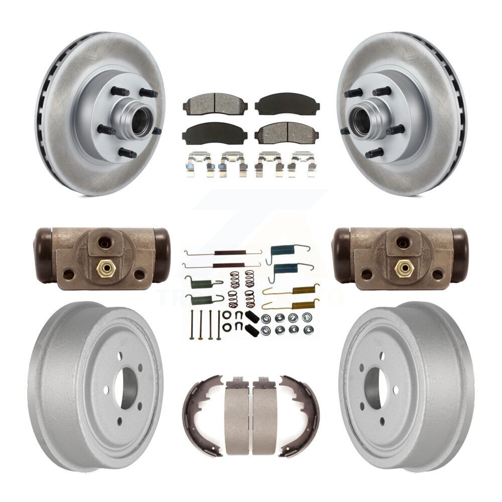 Transit Auto Front Rear Coated Disc Brake Rotors Semi-Metallic Pads and ...