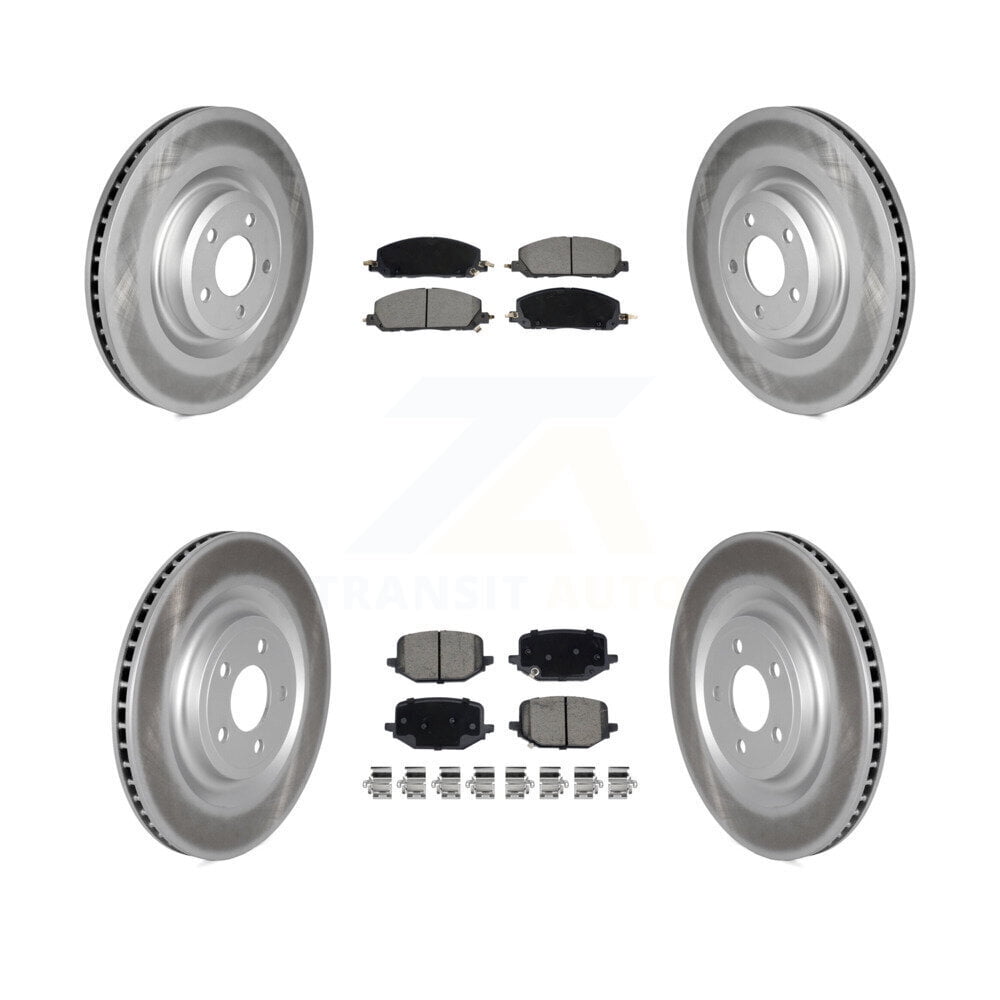 Transit Auto Front Rear Coated Disc Brake Rotors and Ceramic Pads Kit for Car Lincoln Aviator ...