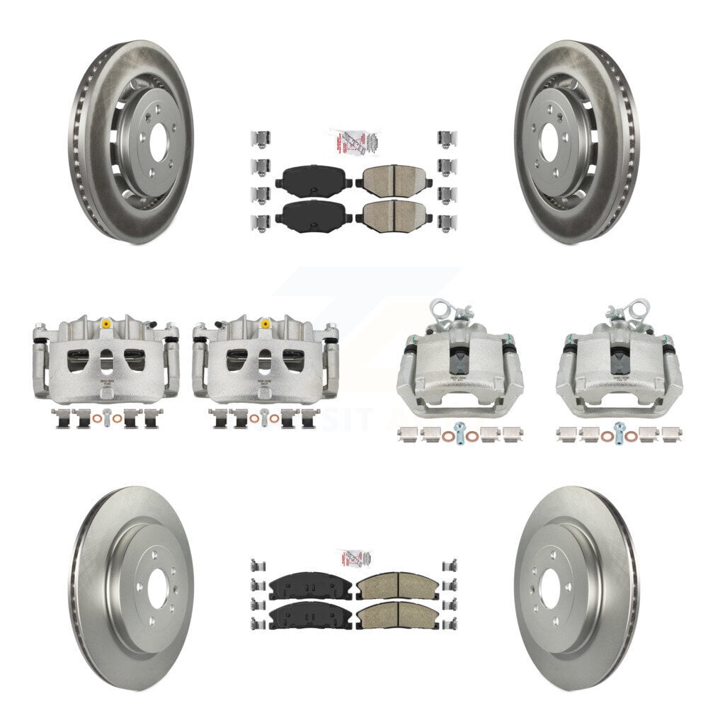 Transit Auto Front Rear Disc Brake Caliper Coated Rotors and Ceramic ...