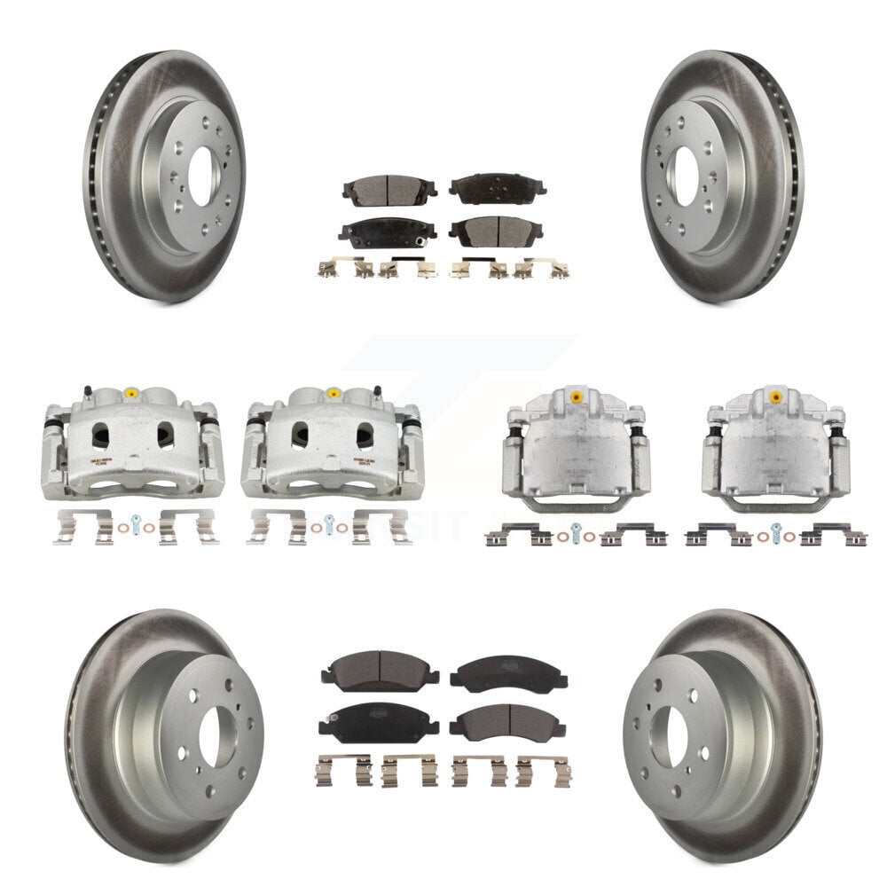 Transit Auto Front Rear Disc Brake Caliper Coated Rotors and Ceramic ...