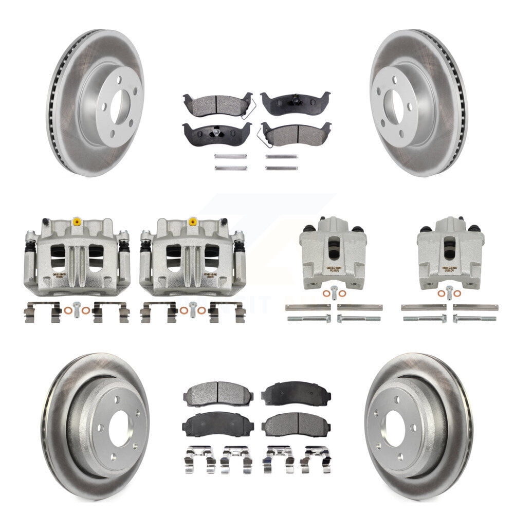 Transit Auto Front Rear Disc Brake Caliper Coated Rotors and Ceramic ...