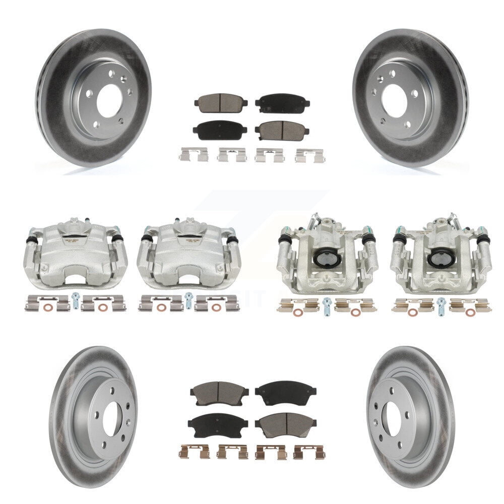 Transit Auto Front Rear Disc Brake Caliper Coated Rotors and Ceramic ...