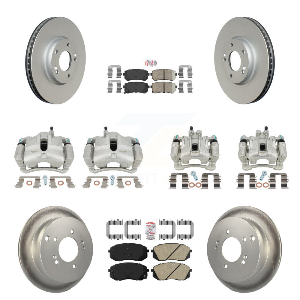 Transit Auto Front Rear Disc Brake Caliper Coated Rotors and Ceramic ...