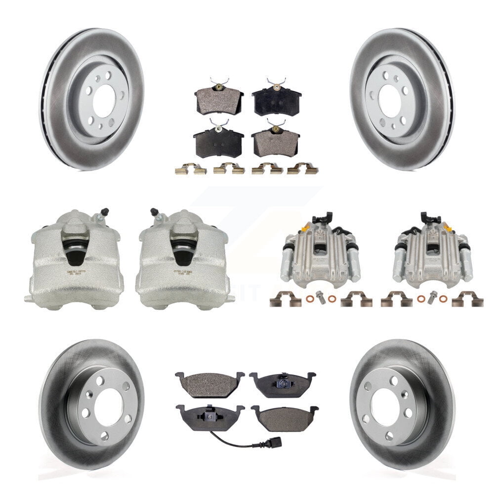 Transit Auto Front Rear Disc Brake Caliper Coated Rotors and Ceramic ...