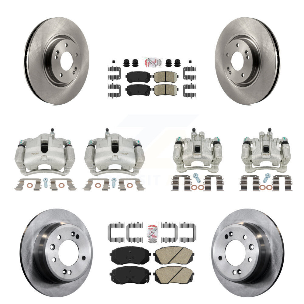 Transit Auto Front Rear Disc Brake Caliper Rotors and Ceramic Pads Kit ...