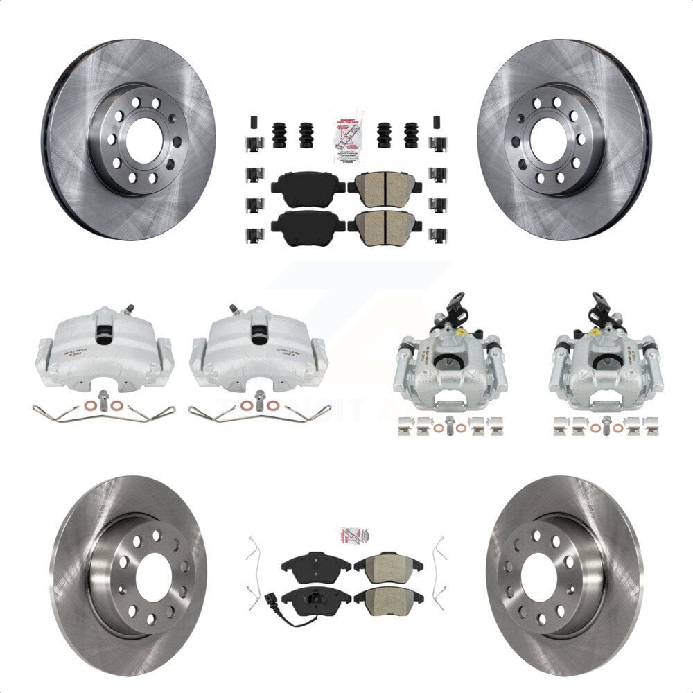 Transit Auto Front Rear Disc Brake Caliper Rotors and Semi-Metallic ...