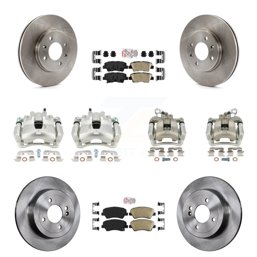 Transit Auto Front Rear Disc Brake Caliper Rotors and Ceramic Pads Kit ...