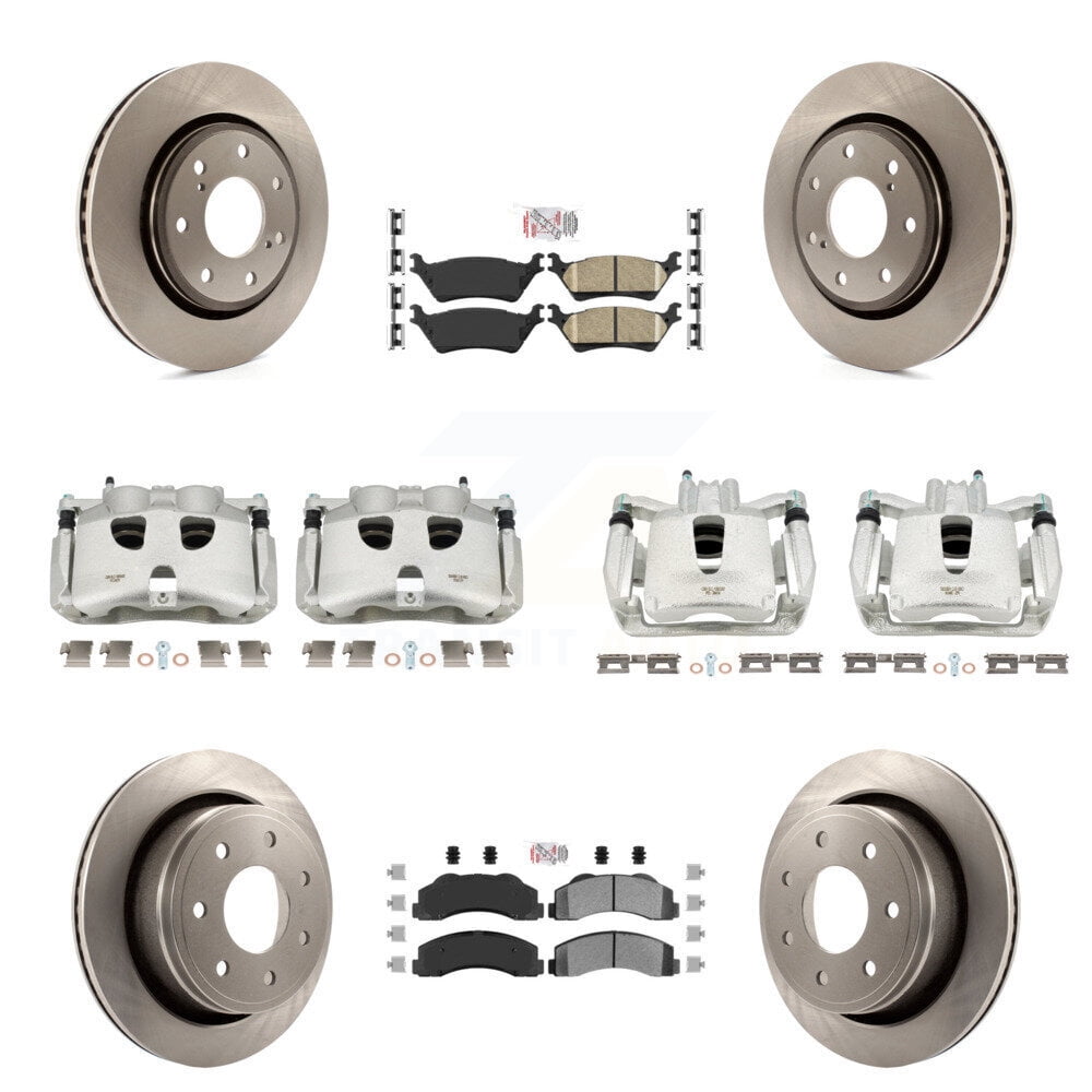 Transit Auto Front Rear Disc Brake Caliper Rotors and Semi-Metallic ...