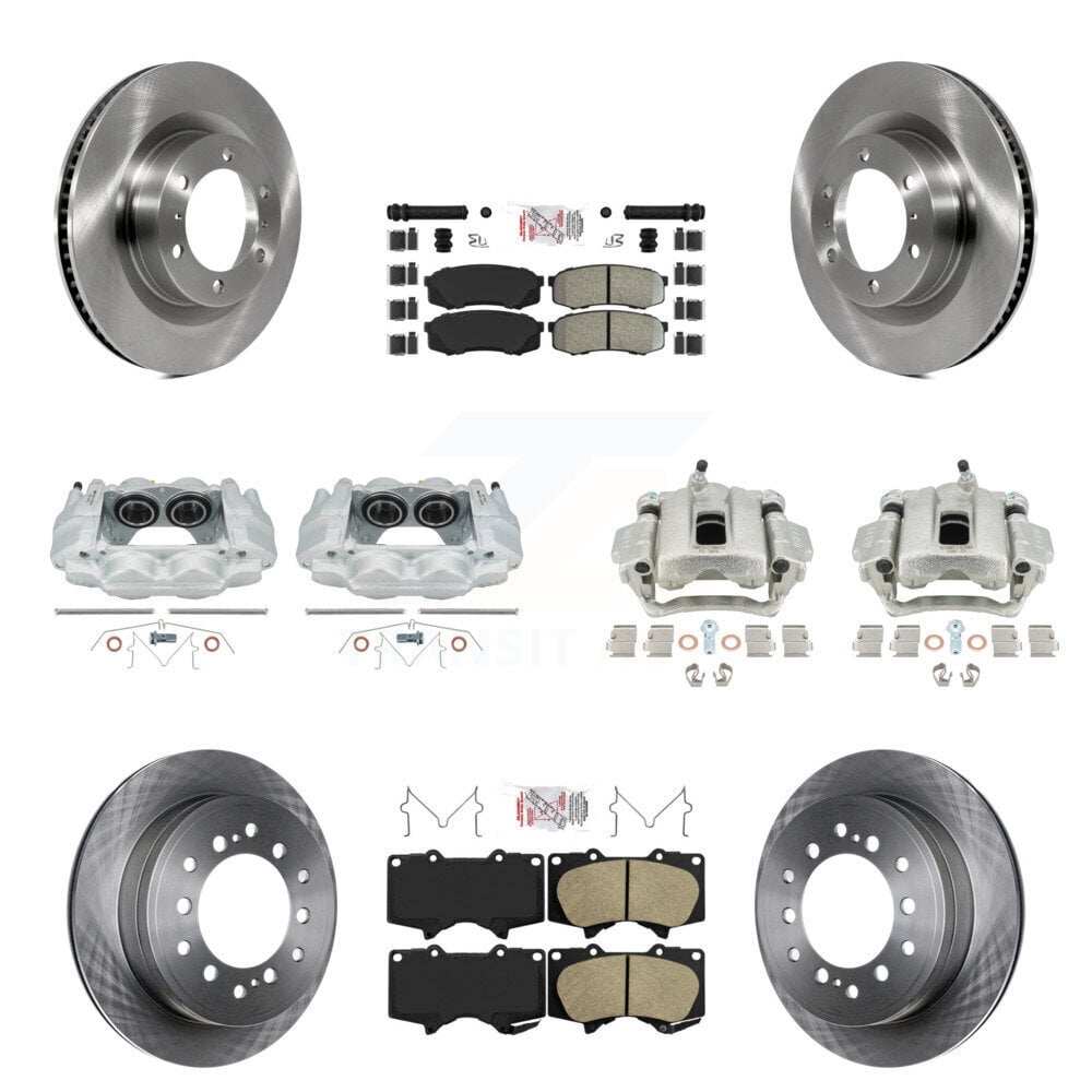 Transit Auto Front Rear Disc Brake Caliper Rotors and Ceramic Semi ...