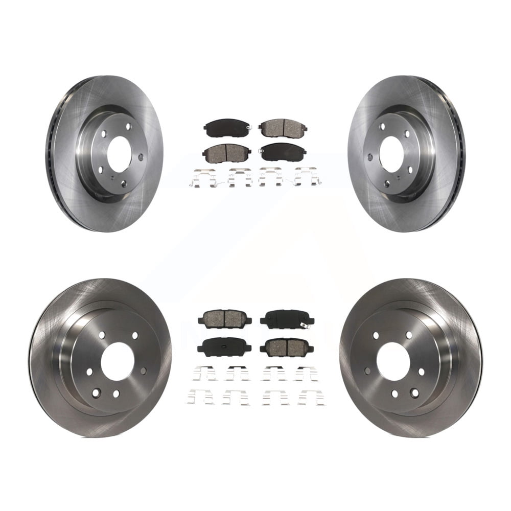 Transit Auto Front Rear Disc Brake Rotors and Semi-Metallic Pads Kit ...