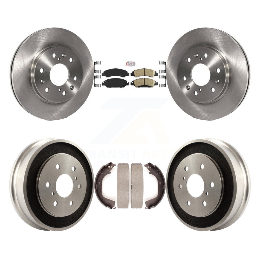 Transit Auto Front Rear Disc Brake Rotors Ceramic Pads and Drum Kit for ...