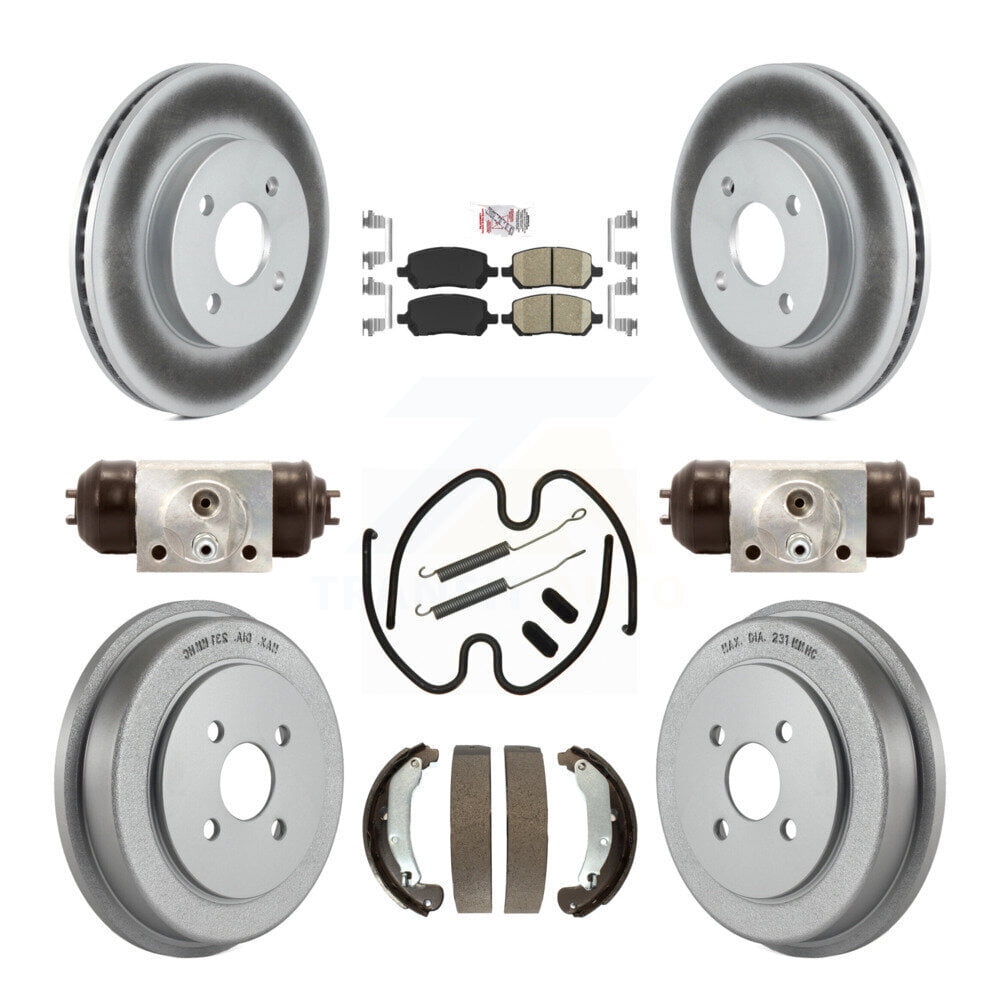 Transit Auto Front Rear Disc Brake Rotors Ceramic Pads and Coated Drum ...