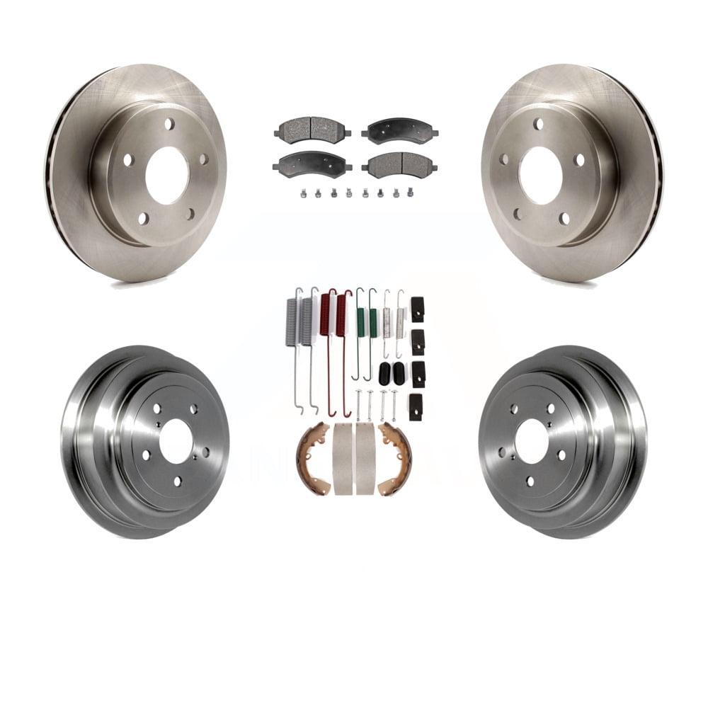 Transit Auto Front Rear Disc Brake Rotors Ceramic Pads and Drum Kit ...