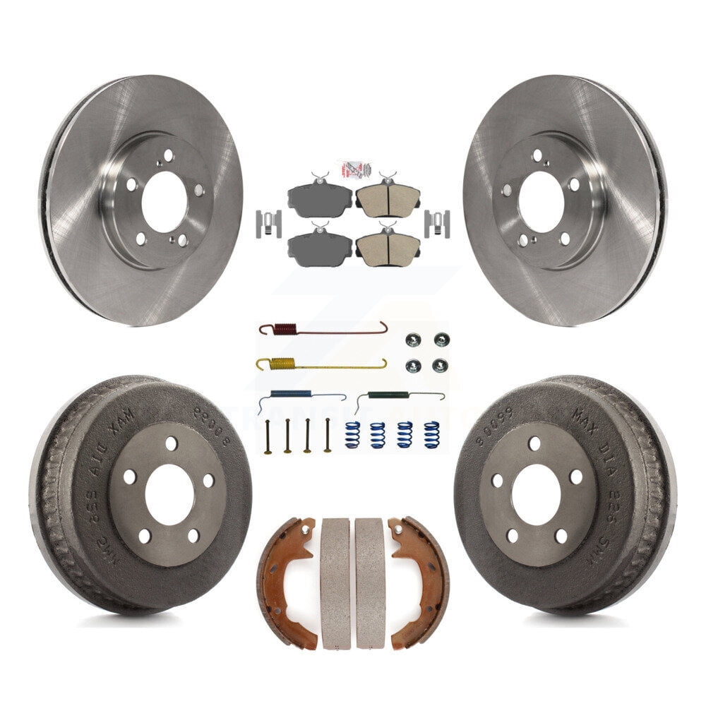 Transit Auto Front Rear Disc Brake Rotors Ceramic Pads and Drum Kit ...