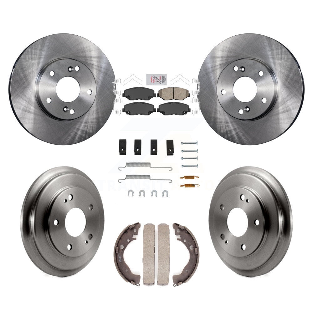 Transit Auto Front Rear Disc Brake Rotors Ceramic Pads and Drum Kit ...