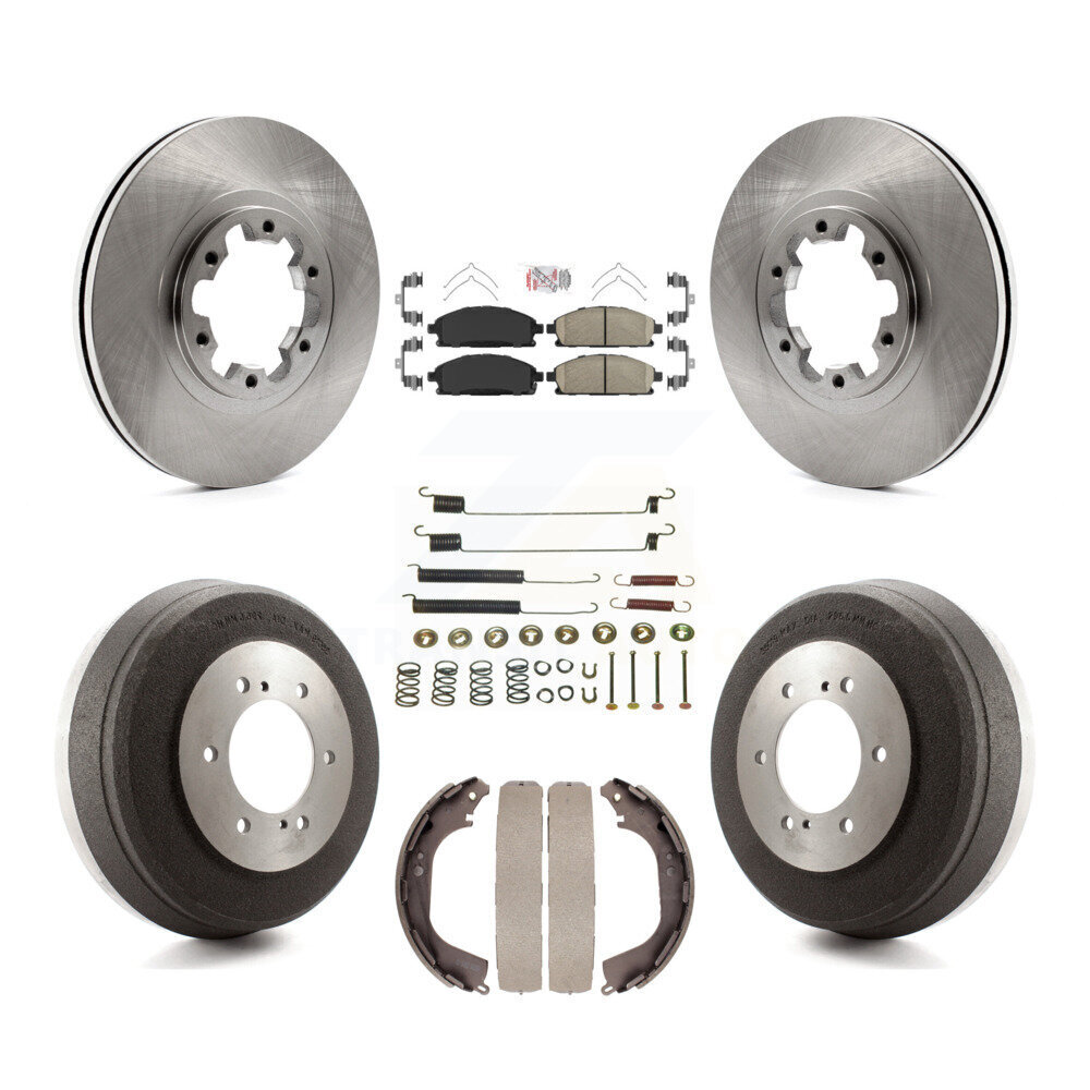 Transit Auto Front Rear Disc Brake Rotors Ceramic Pads and Drum Kit (7Pc) for Car Nissan ...