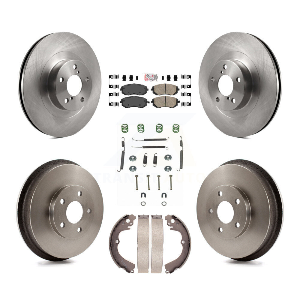 Transit Auto Front Rear Disc Brake Rotors Ceramic Pads and Drum Kit ...