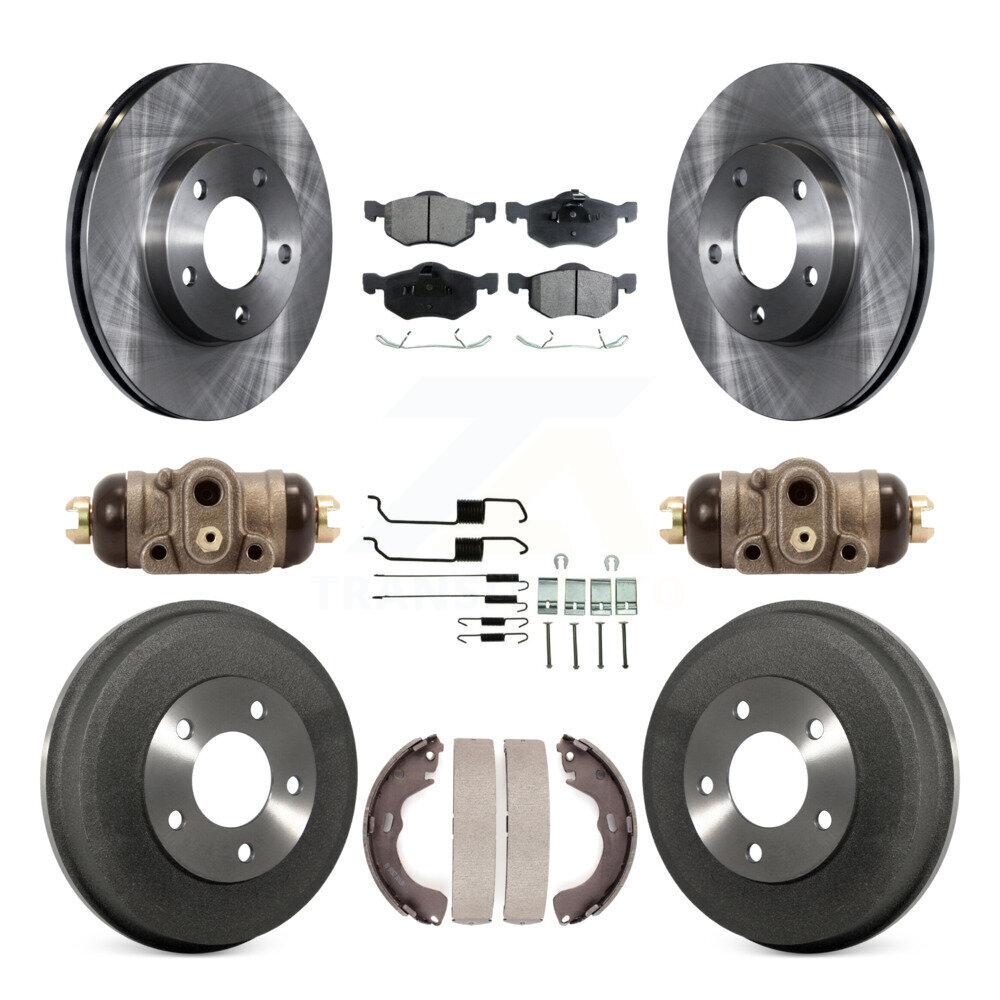 Transit Auto Front Rear Disc Brake Rotors Ceramic Pads and Drum Kit ...