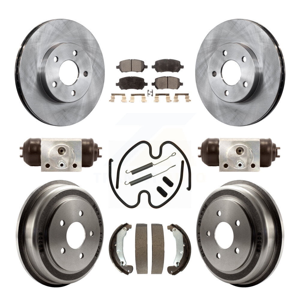 Transit Auto Front Rear Disc Brake Rotors Ceramic Pads and Drum Kit ...