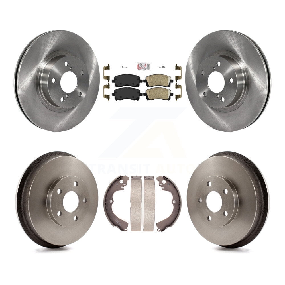 Transit Auto Front Rear Disc Brake Rotors Ceramic Pads and Drum Kit for ...