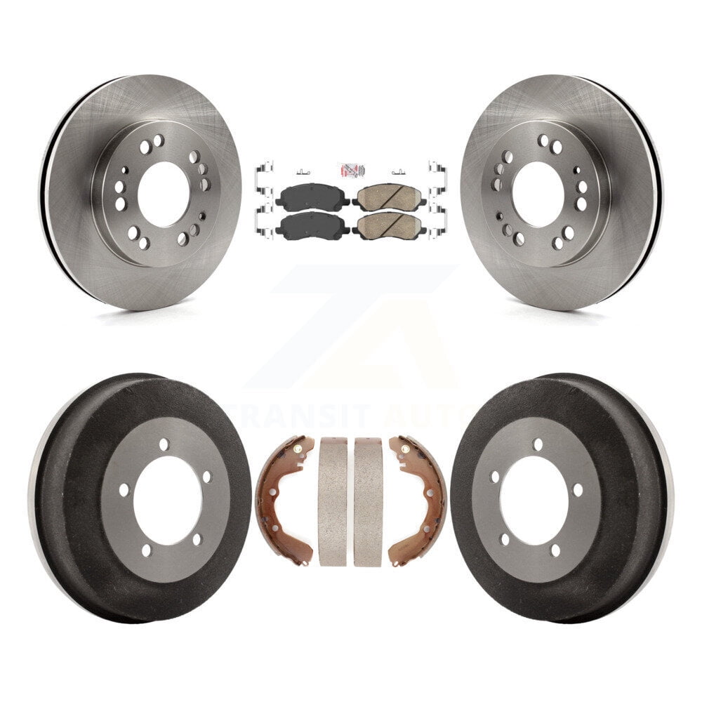 Transit Auto Front Rear Disc Brake Rotors Ceramic Pads and Drum Kit for ...