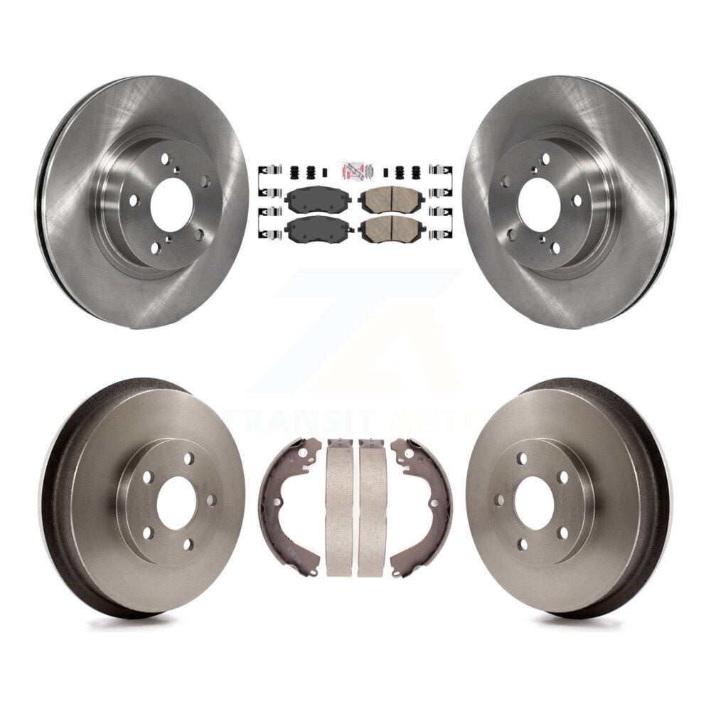 Transit Auto Front Rear Disc Brake Rotors Ceramic Pads and Drum Kit for ...
