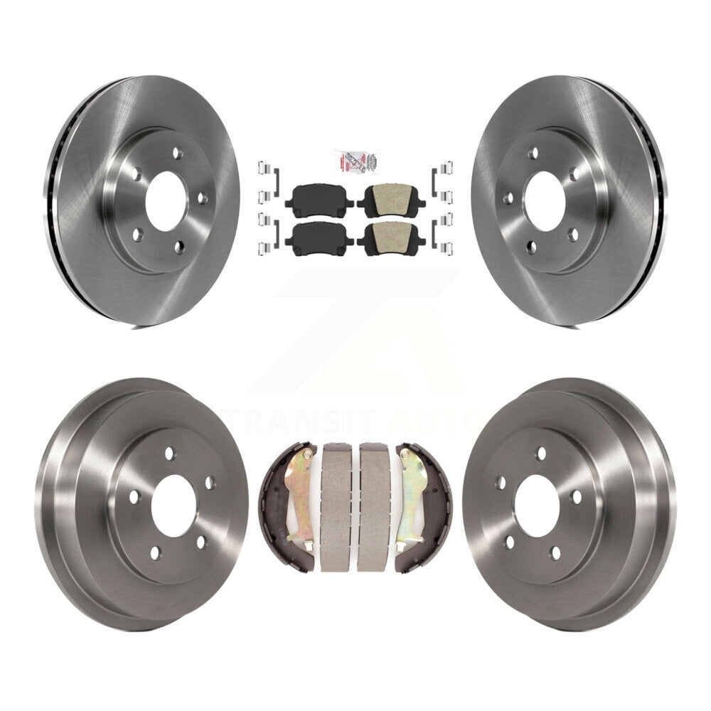 Transit Auto Front Rear Disc Brake Rotors Ceramic Pads and Drum Kit for ...