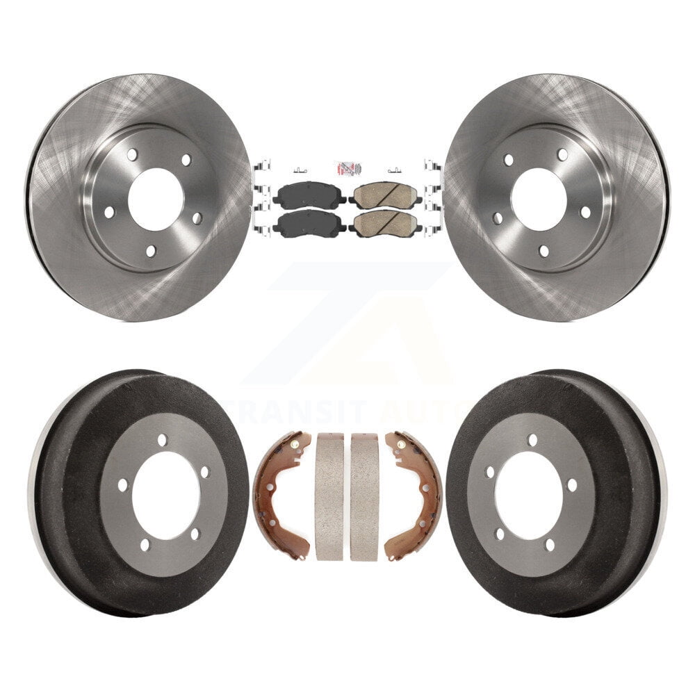 Transit Auto Front Rear Disc Brake Rotors Ceramic Pads and Drum Kit for ...