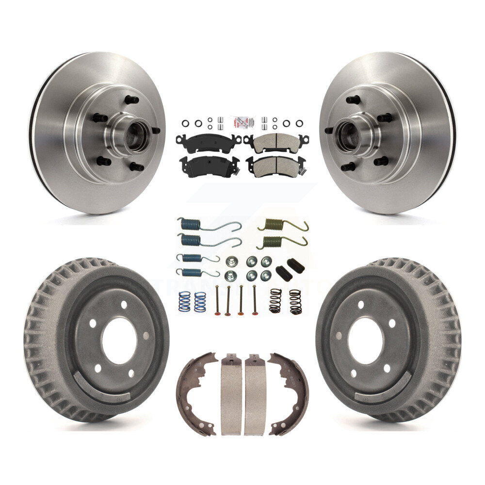 Transit Auto Front Rear Disc Brake Rotors Hub Assembly Semi-Metallic Pads and Drum Kit (7Pc) for ...
