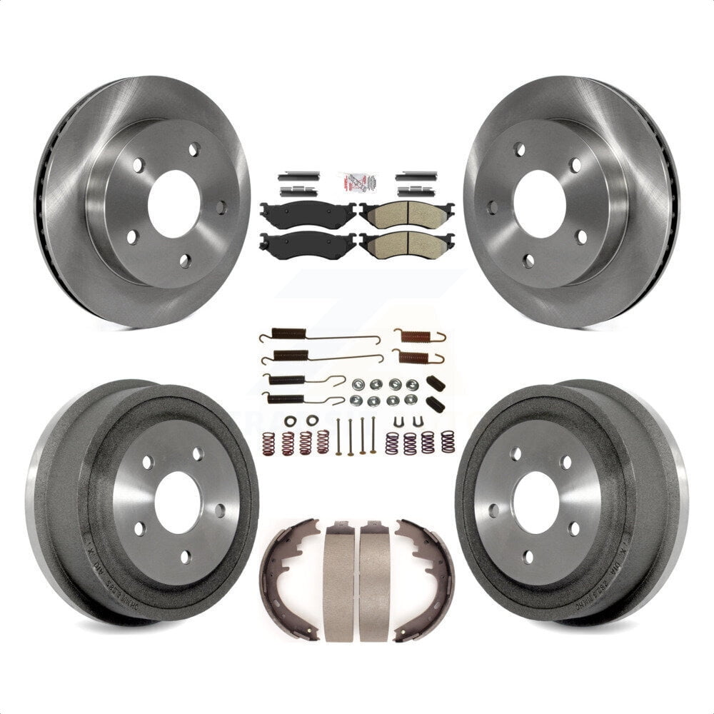 Transit Auto - Front Rear Disc Brake Rotors Semi-Metallic Pads And Drum ...
