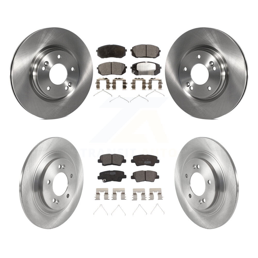 Transit Auto Front Rear Disc Brake Rotors and Ceramic Pads Kit for Car ...