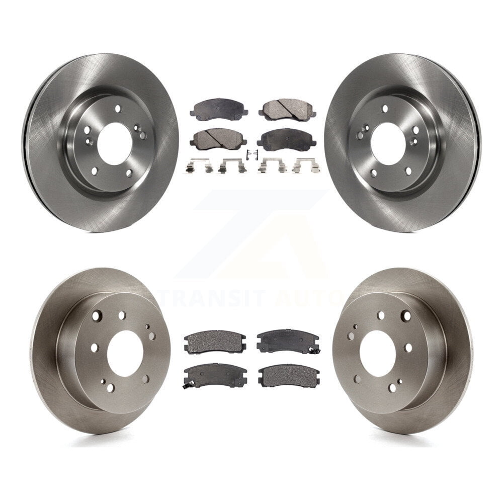 Transit Auto Front Rear Disc Brake Rotors and Ceramic Pads Kit for Car ...